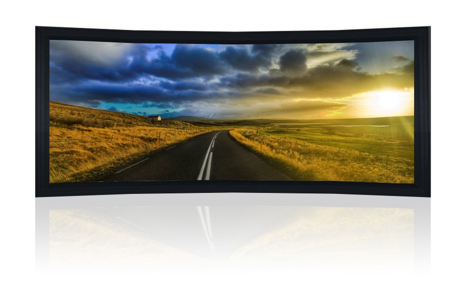 160" 2.35:1 curved cinemascope acoustic fixed frame screen